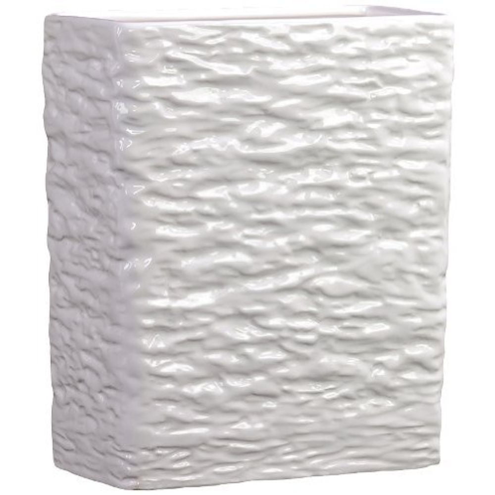 Ceramic Vase Large Textured Gloss White - Walmart.com