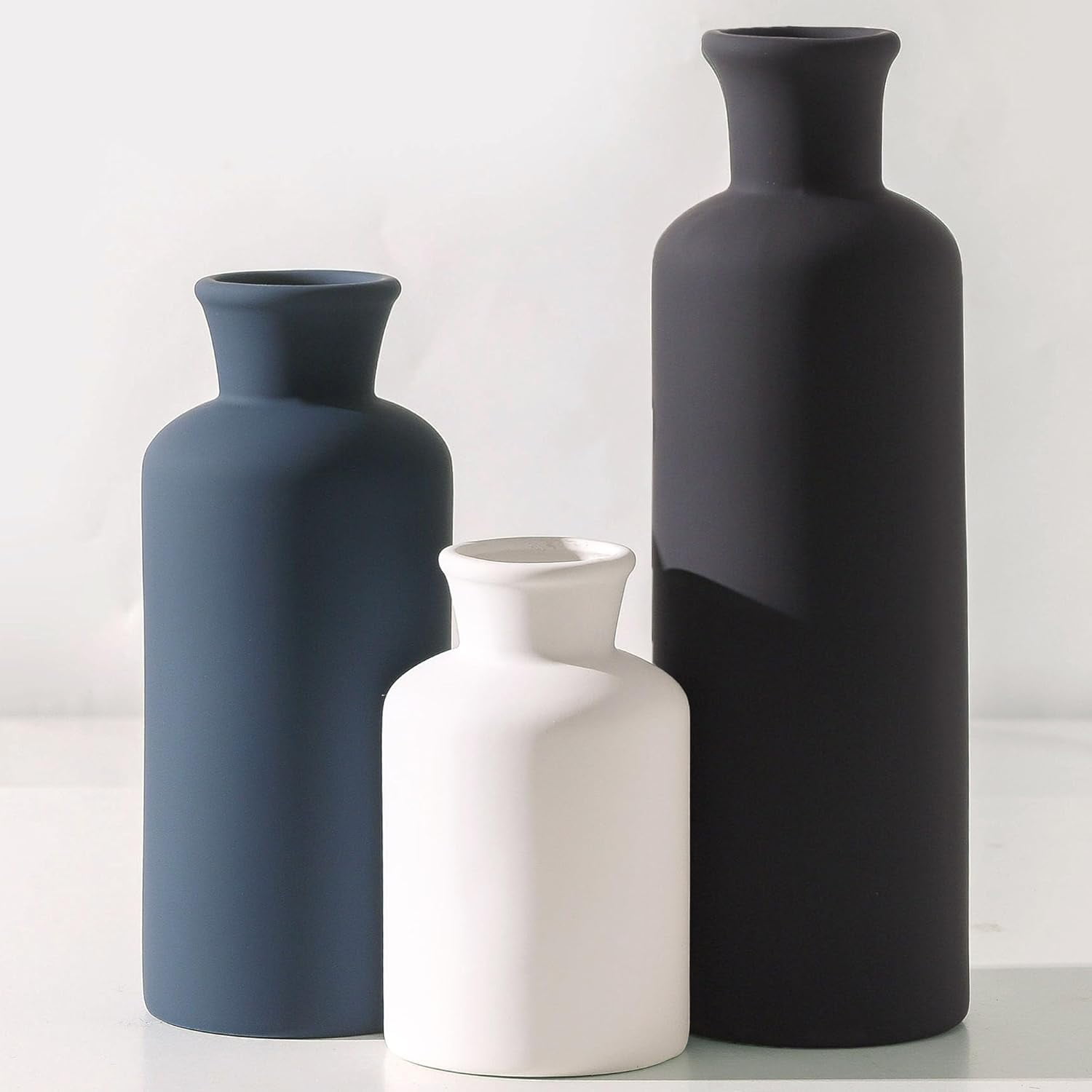 Ceramic Vase Set of 3, Neutral Vases Home Decor Rustic Farmhouse Decor ...