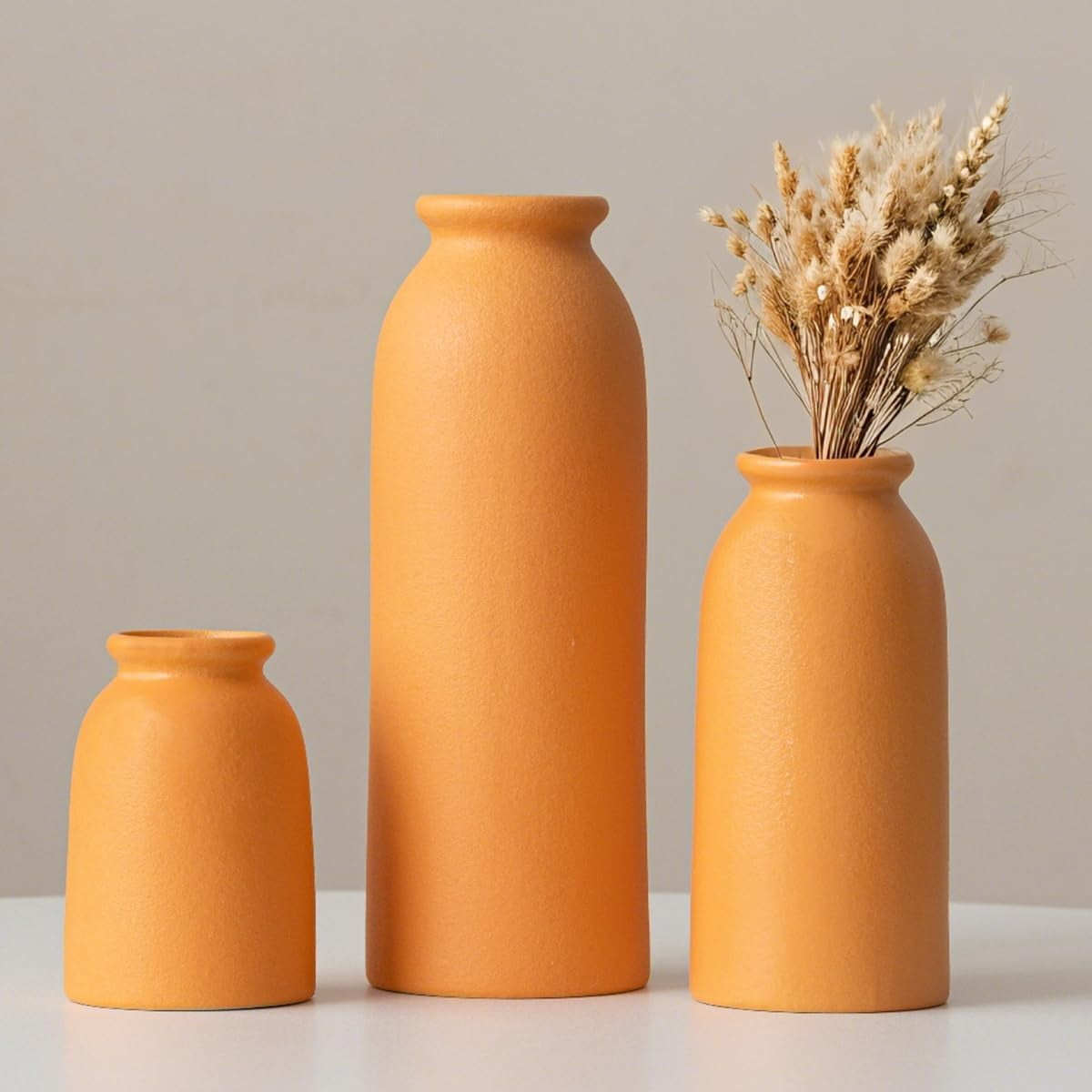 Ceramic Vase Set-3, Small Flower Vases for Decor, Modern Farmhouse ...