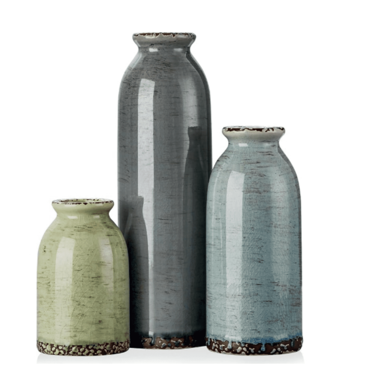 Ceramic Vase Set of 3, Small Vases for Modern Farmhouse Decoration ...