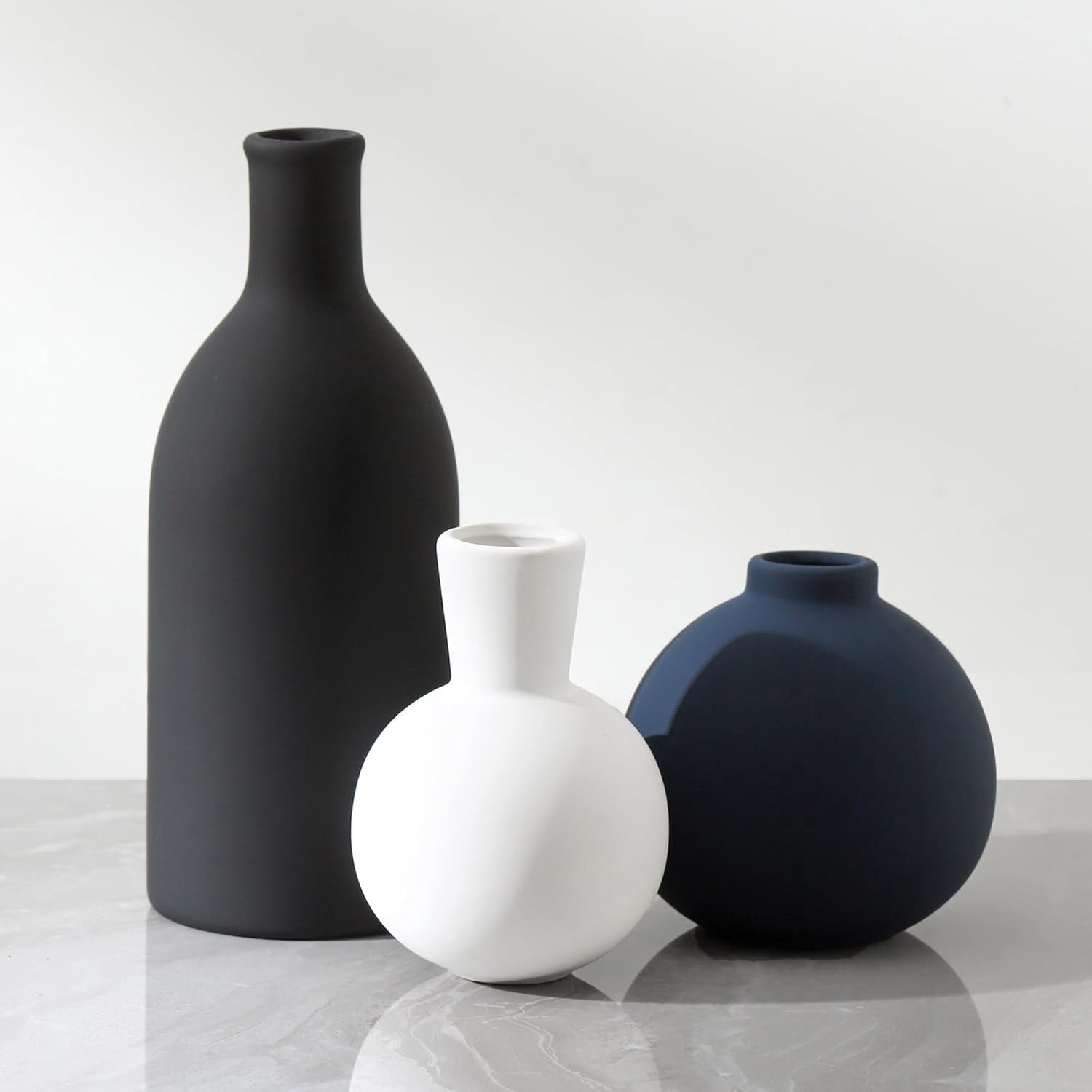Ceramic Vase Set of 3, Vases Home Decor Rustic Farmhouse Decorative ...