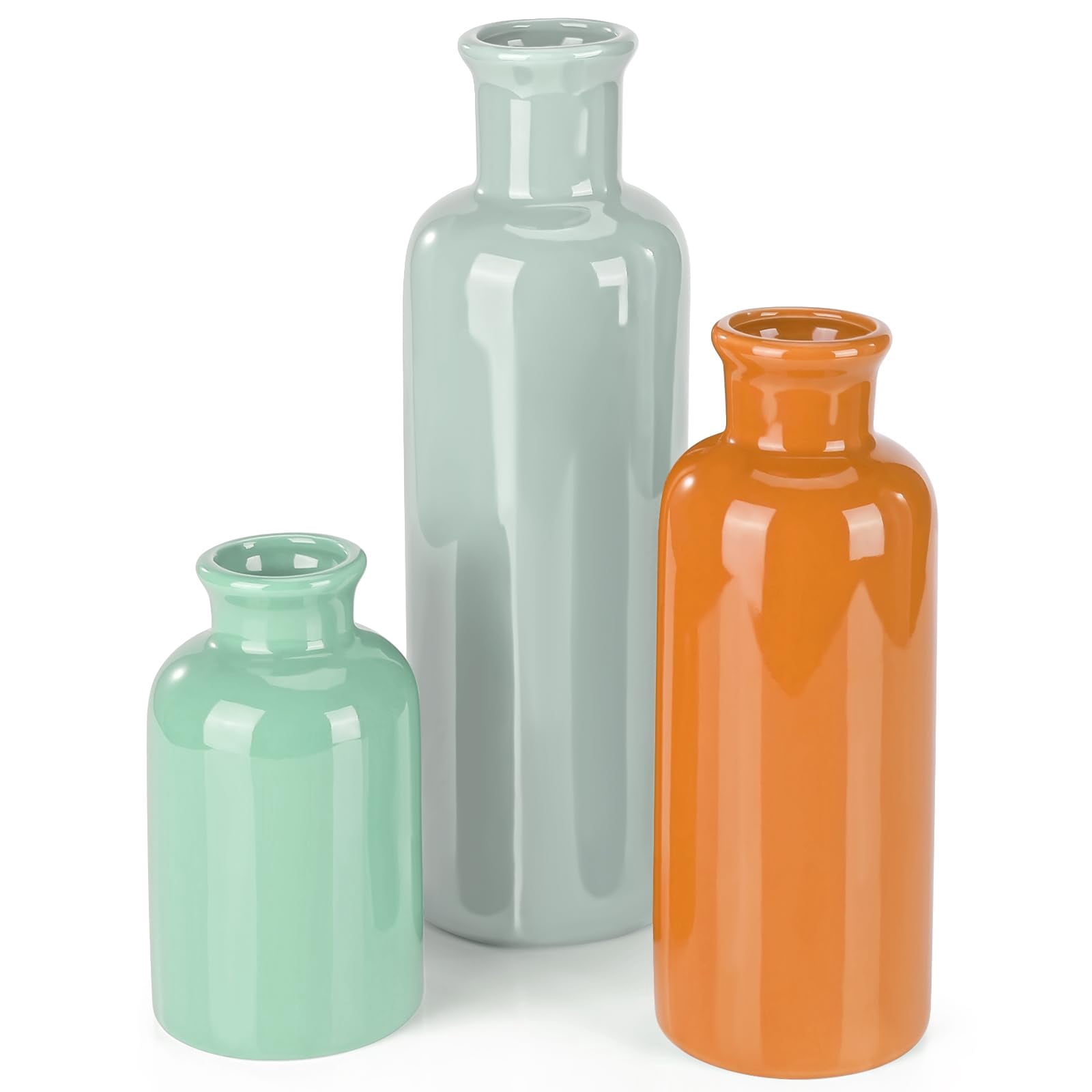 Ceramic Vase Set Of 3 Multicolor - 104 Tabletop Decor - Walmart.com