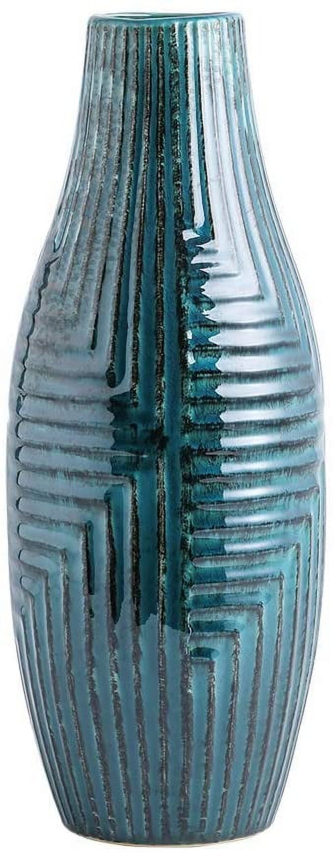 Ceramic Vase- Teal Vase for Home Decor, Flower Vase for Centerpieces ...
