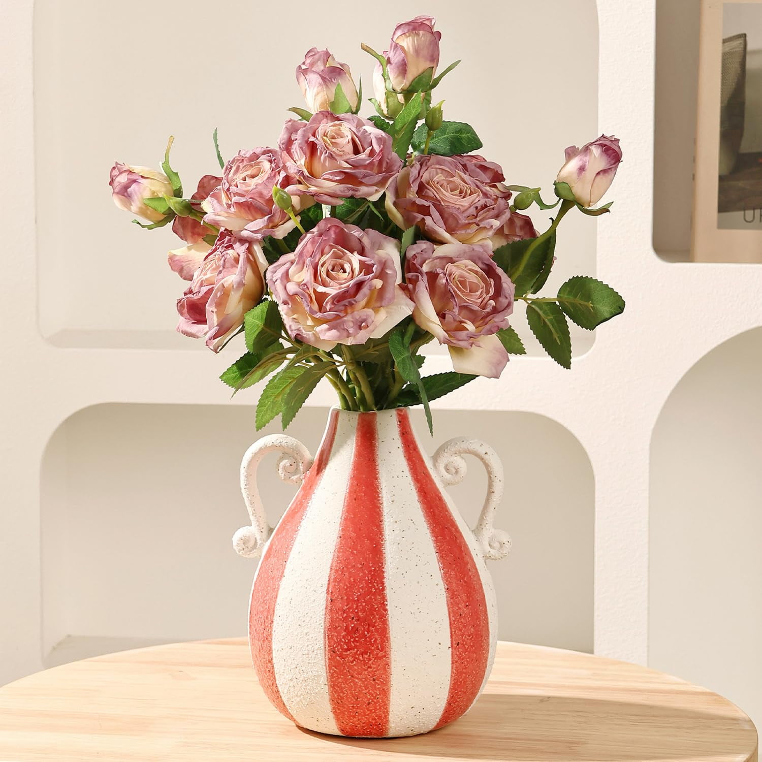 Ceramic Vase with Two Handles, Modern Boho Rustic Farmhouse Aesthetic ...