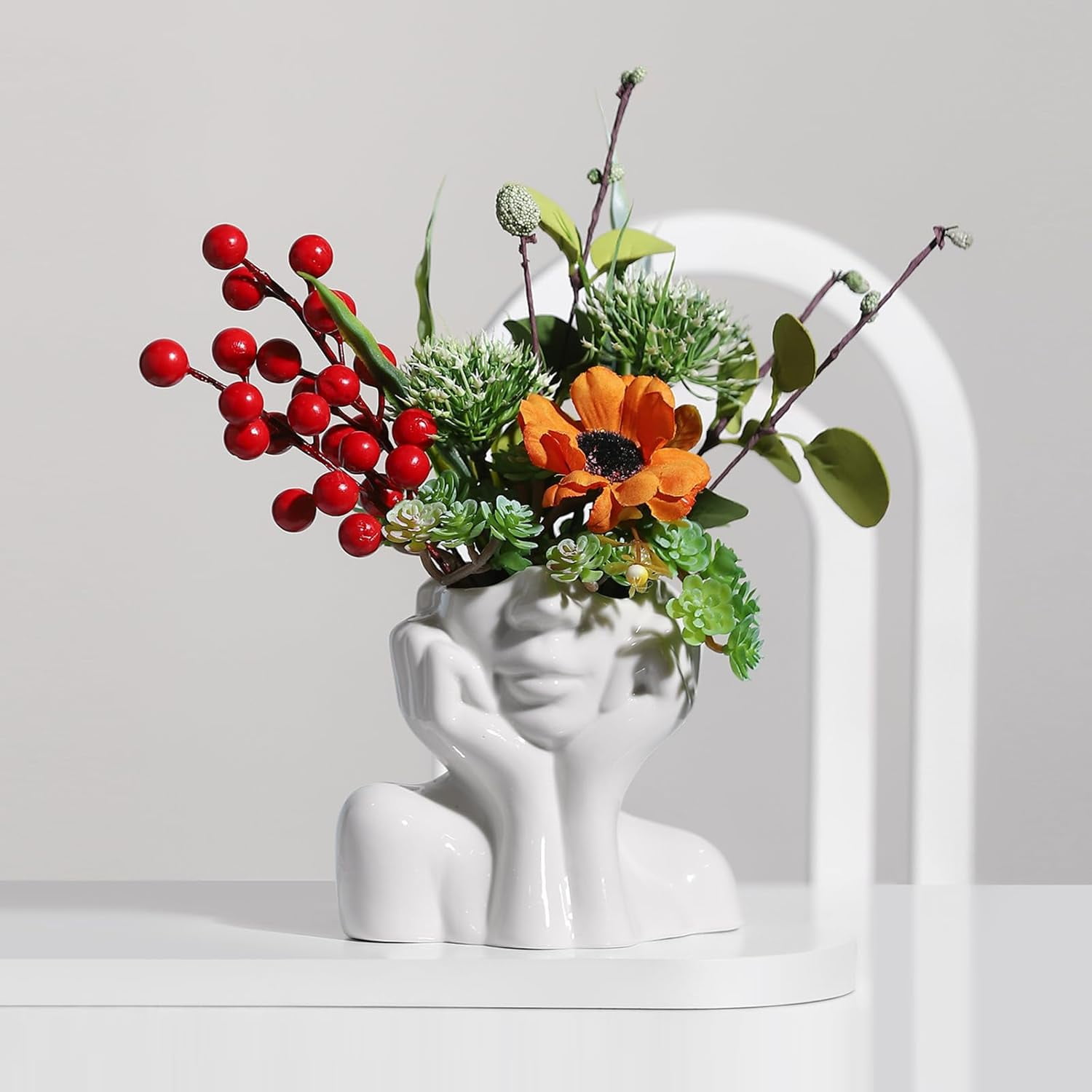 Ceramic Vase White Flower Vase for Decor Female Form Vase Art Vase ...