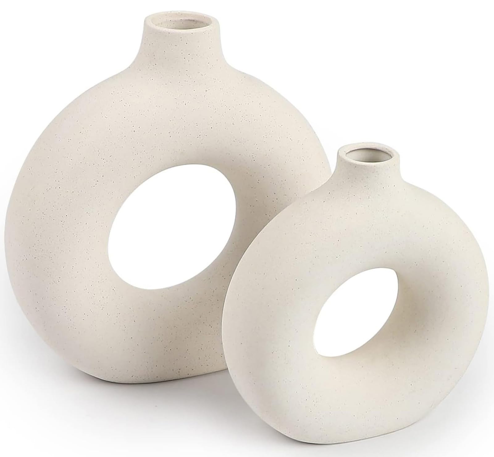 Ceramic Vases Set of 2,Modern Vases for Home Decor, White Boho Vases ...