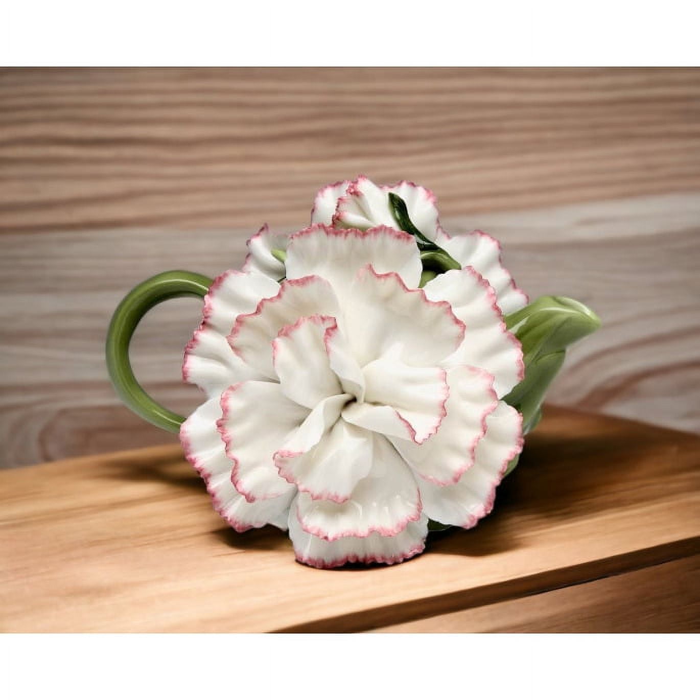 Ceramic White Carnation Flower Teapot 8oz 6.75in for Tea Party ...
