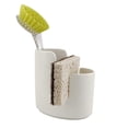 Ceramic White Kitchen Sink Sponge Holder and Cleaning Utensil Organizer ...