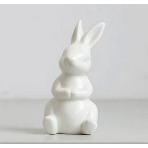 Ceramic White Rabbit - Easter Bunnies Porcelain Modern Art Home ...