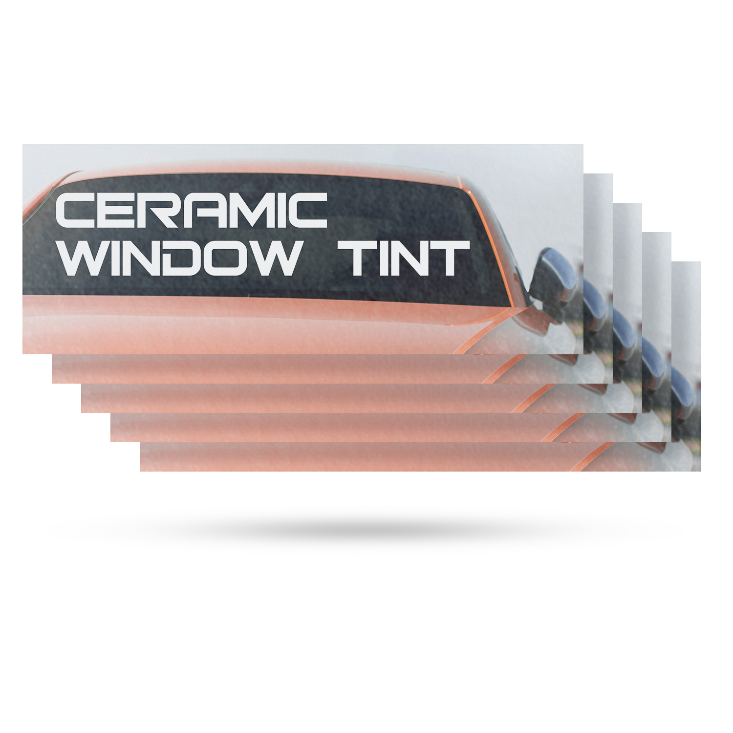 Ceramic Window Tint Vinyl Decal 5 Pack of 24 Inch x 9 Inch Weatherproof ...