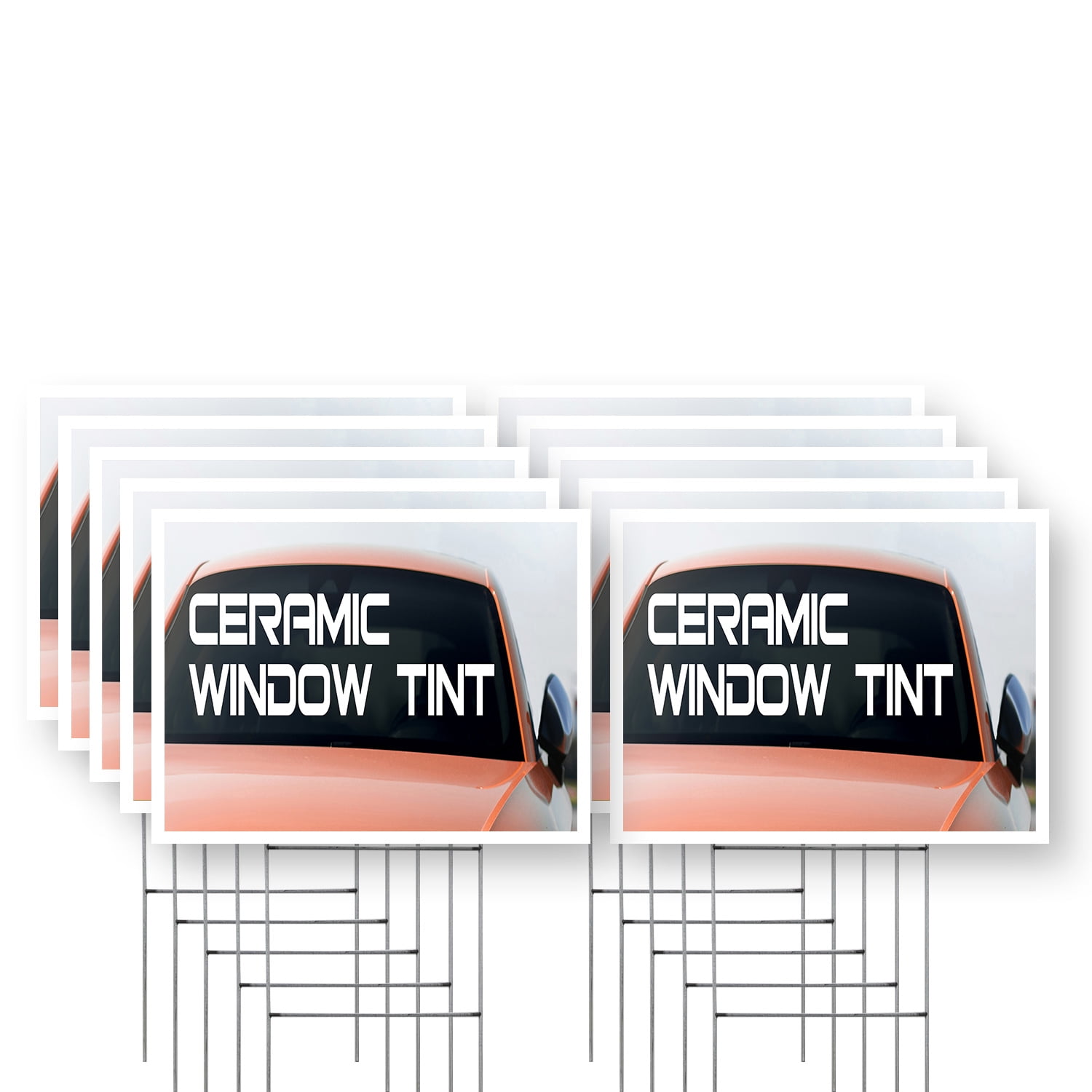 Ceramic Window Tint Yard Sign 10 Pack of 18 Inch x 24 Inch Single Sided ...