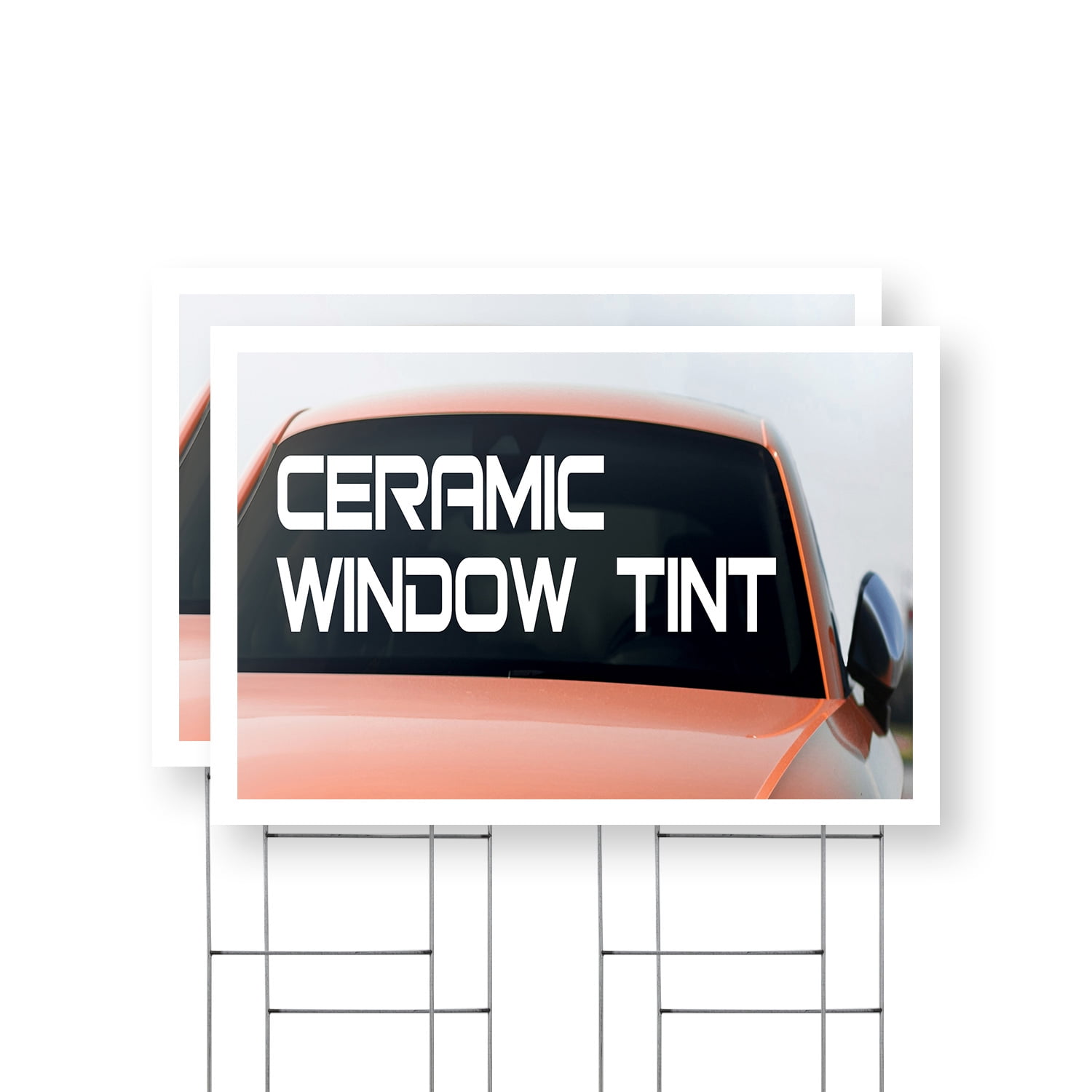 Ceramic Window Tint Yard Sign 2 Pack of 24 Inch x 36 Inch Double Sided ...