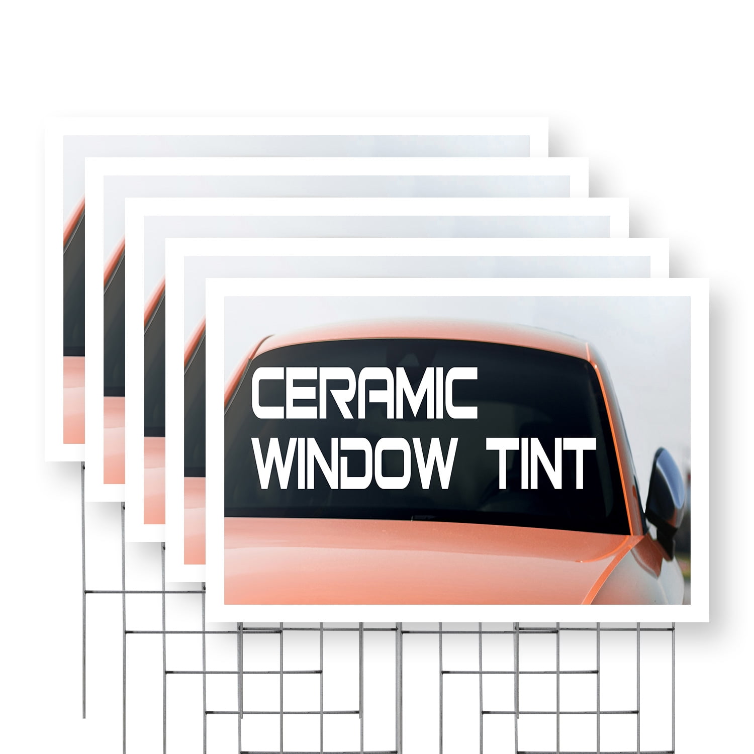 Ceramic Window Tint Yard Sign 5 Pack of 24 Inch x 36 Inch Double Sided ...