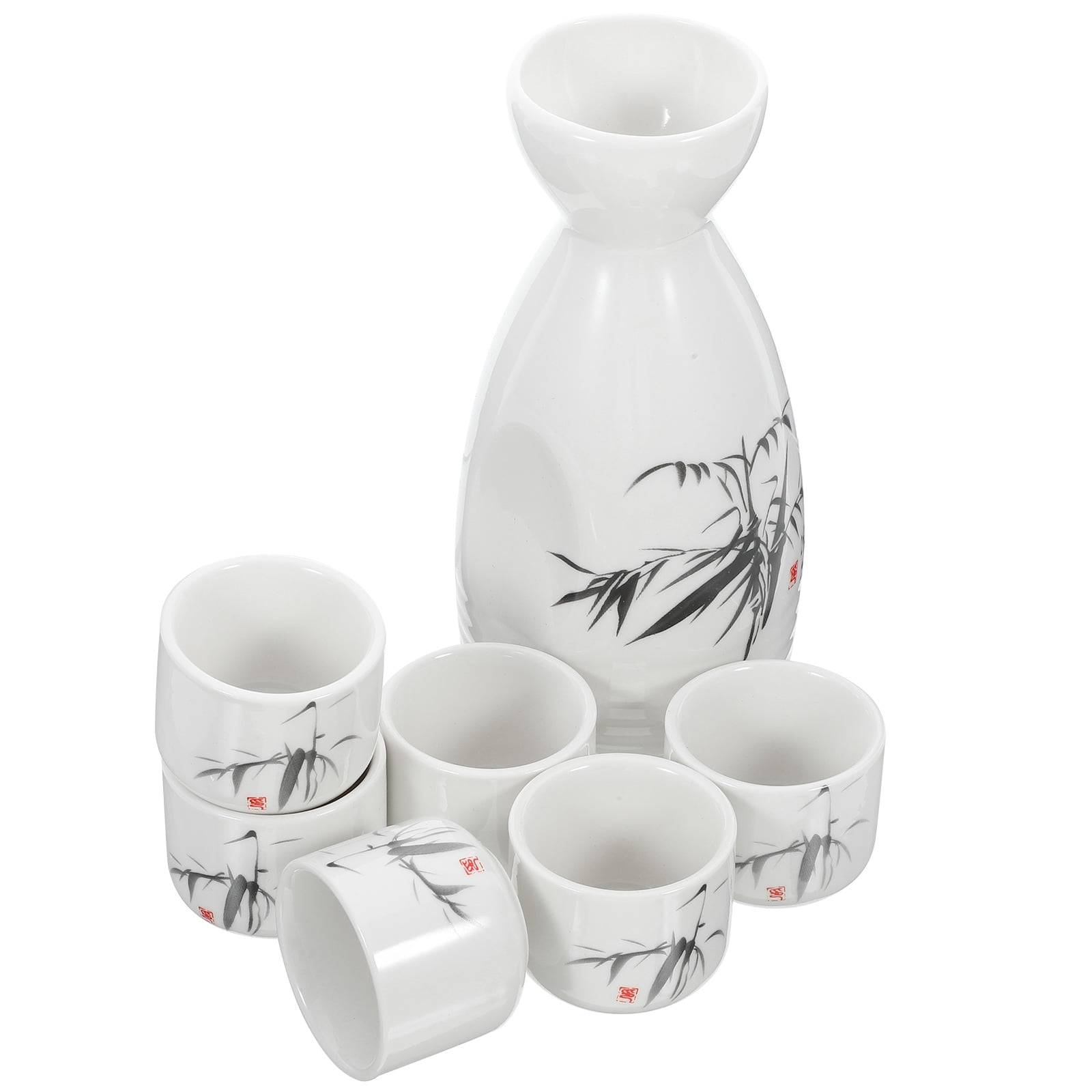 Ceramic Wine Set Wine Glasses Ceramic Saki Cup Tablescape Decor Ceramic ...