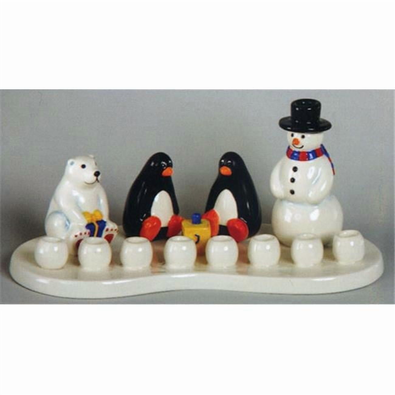 Ceramic Winter Theme Menorah with Snowman and Penguins - Walmart.com
