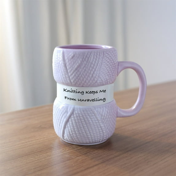 Ceramic Yarn Ball Coffee Mug - Funny Novelty Knitting Cup for ...