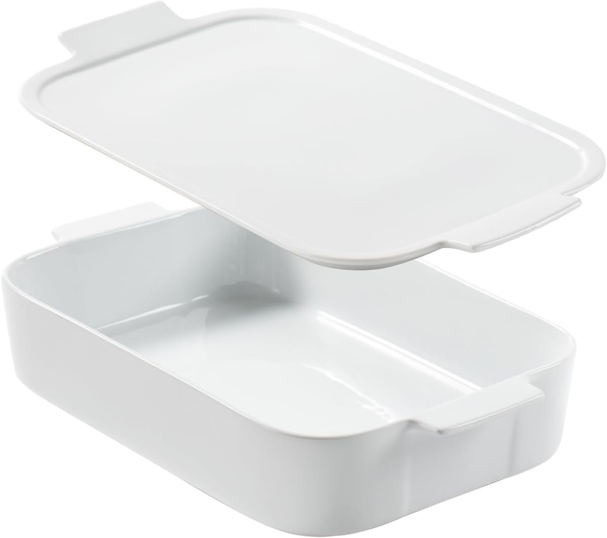Ceramic baking tray with lid, casserole dish in oven, 9x13 white ...