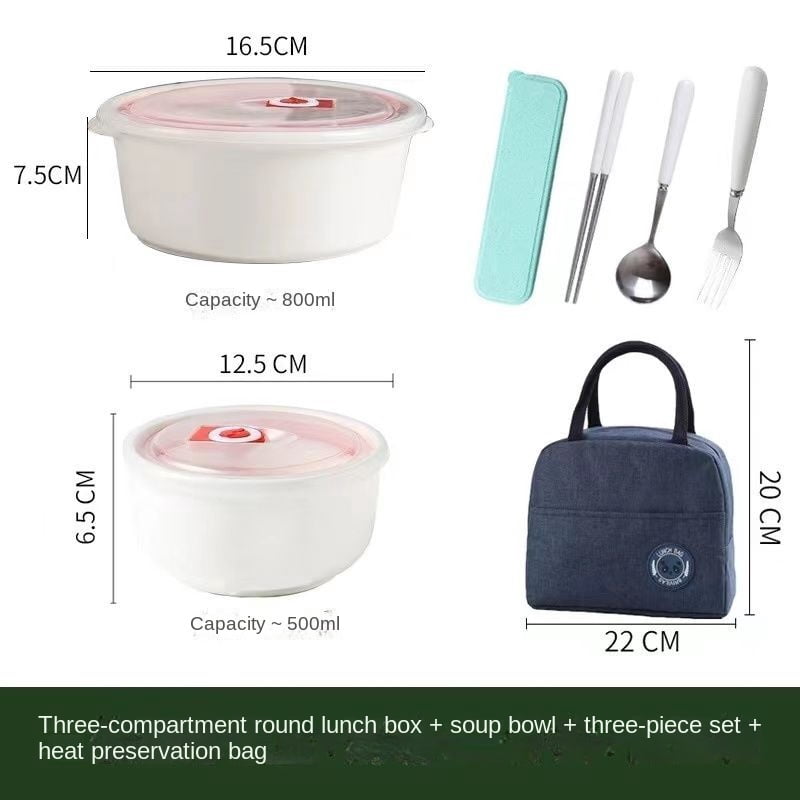 Ceramic compartment lunch box microwave lunch box with lid office ...