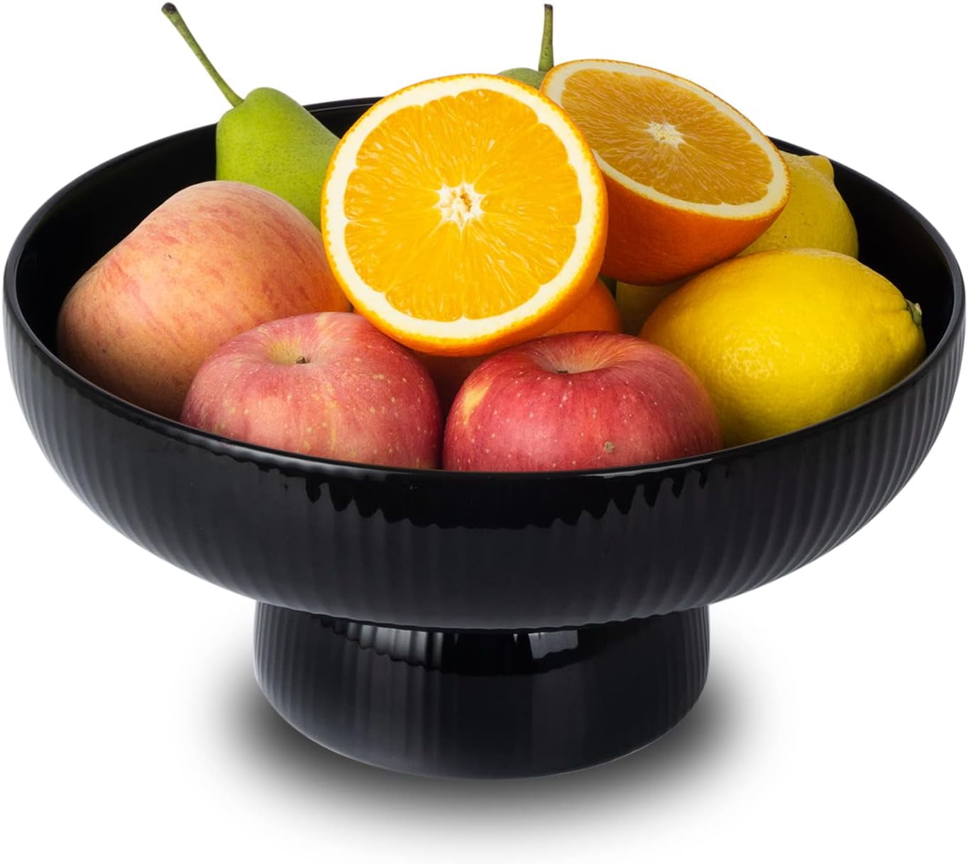 Ceramic fruit bowl with drain holes, large 10-inch fruit basket with ...