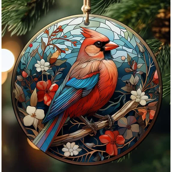 Ceramic kristmas Cardinal Ornament Idea Cardinal Memorial Ornament 2PCS ...