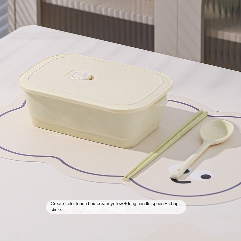 Ceramic lunch box for office workers microwave heating compartmentalized fresh-keeping bowl with ...