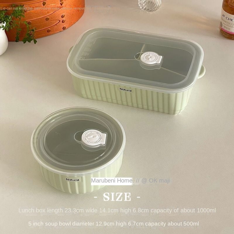 Ceramic lunch box ins style compartment microwave heating special lunch ...