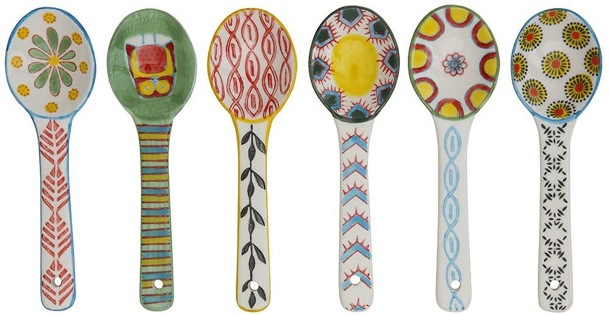 Ceramic s Set of 6 – Multipurpose Teaspoons for Espresso/Tea/Dessert ...