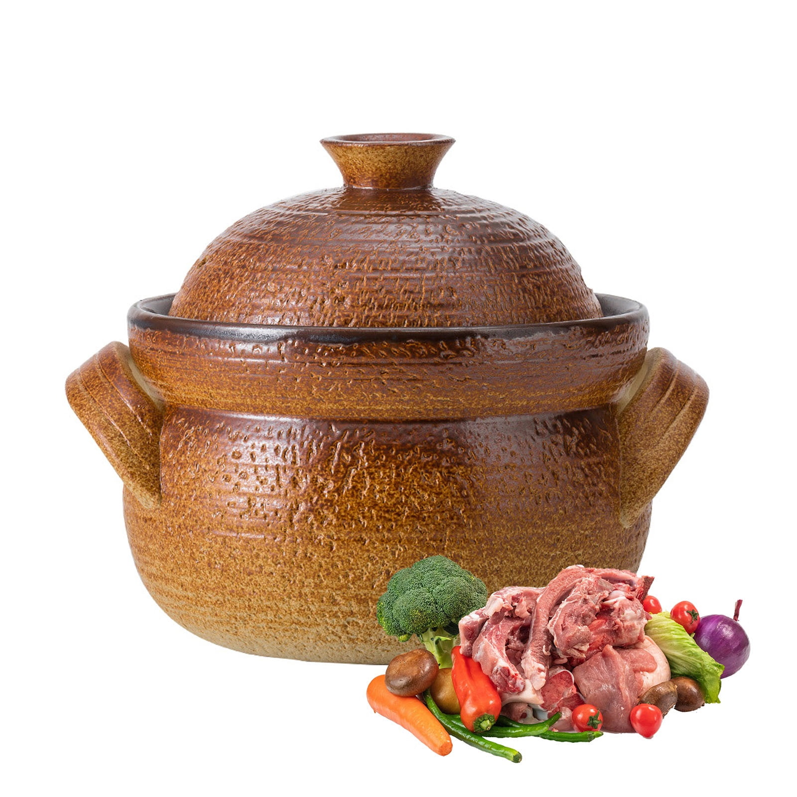 Ceramic soup pot with lid, ceramic pot for stewing, vintage casserole ...