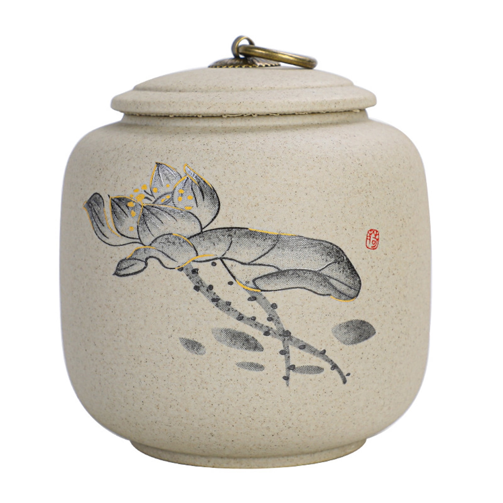 Ceramic tea caddy for loose tea - airtight with lid in vintage design ...