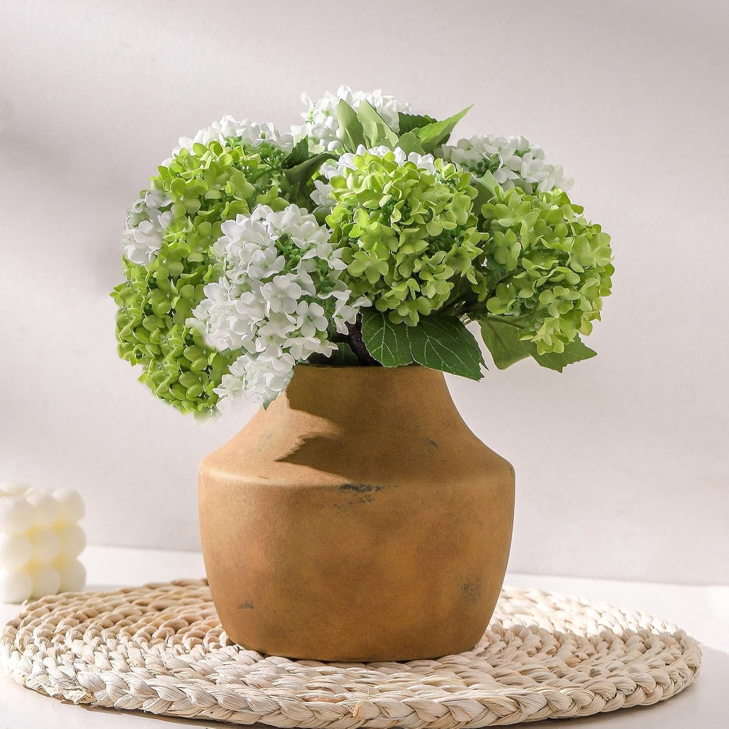 Ceramic vase, country style vase, handmade weathered earthenware vase ...