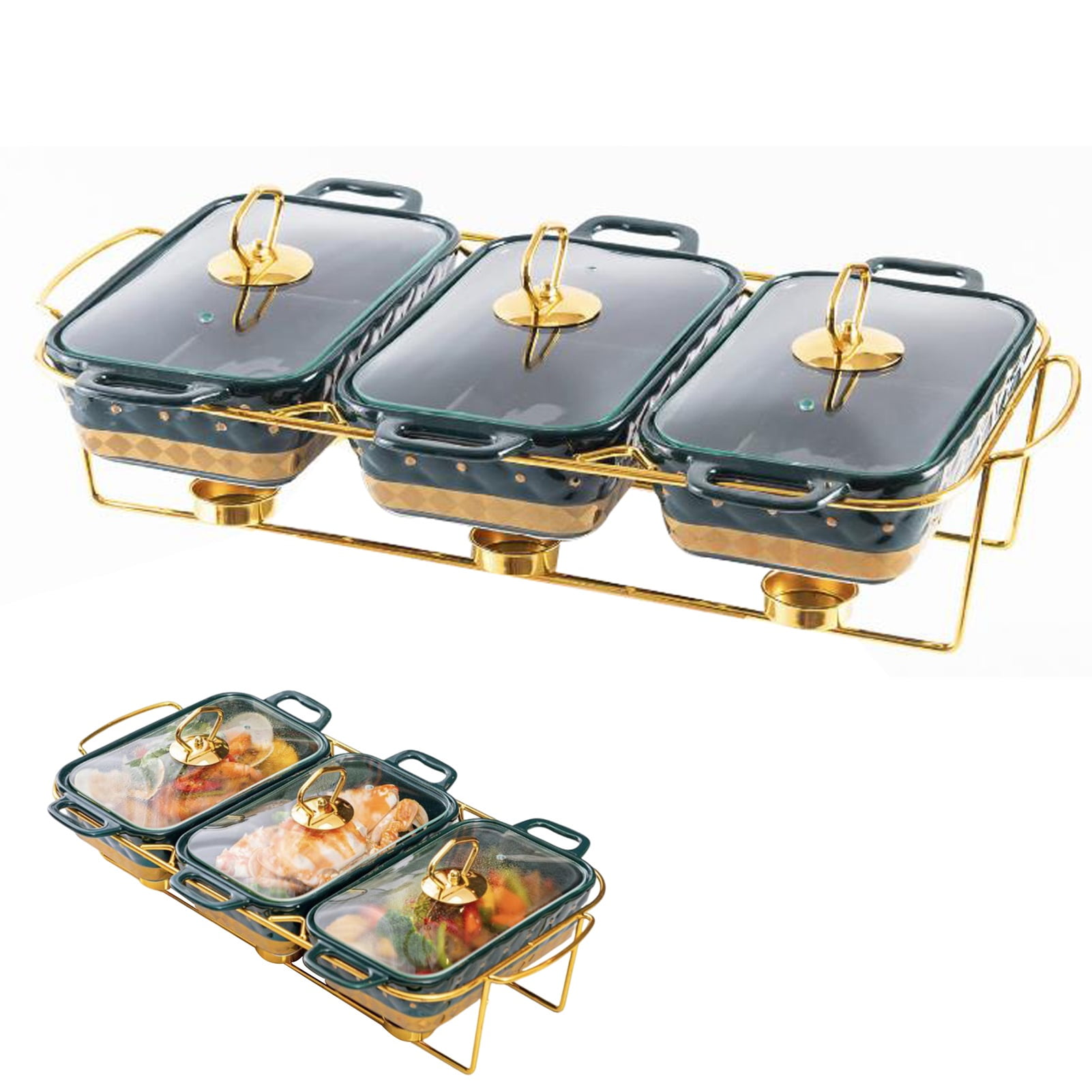 Ceramics Chafing Dish Buffet Set, Food Warmer for Parties Buffets ...