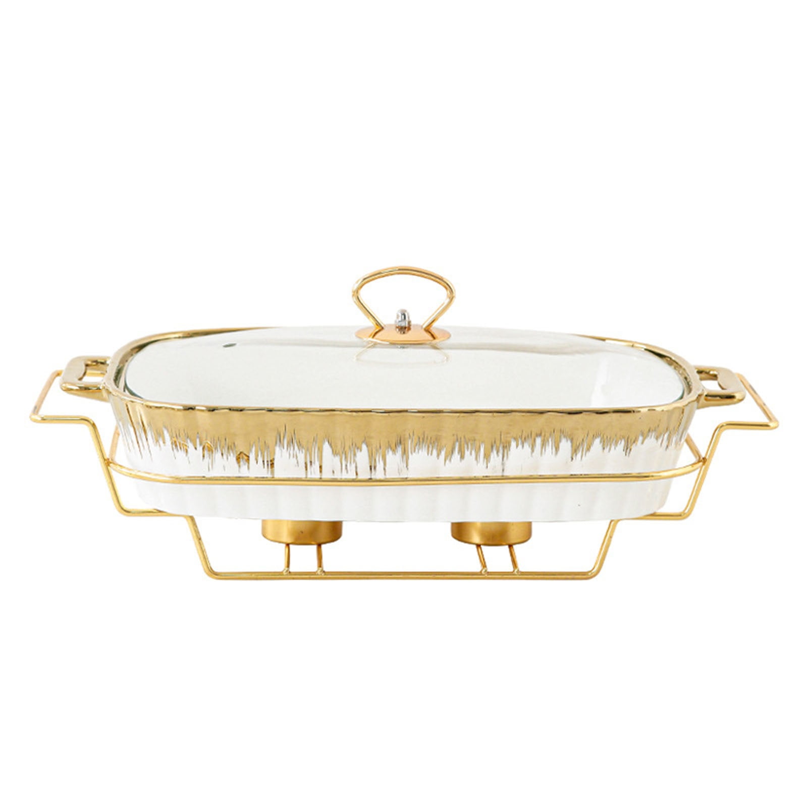 Ceramic Chafing Dish Buffet Set with Glass Lid, Buffet Chafing Dish ...