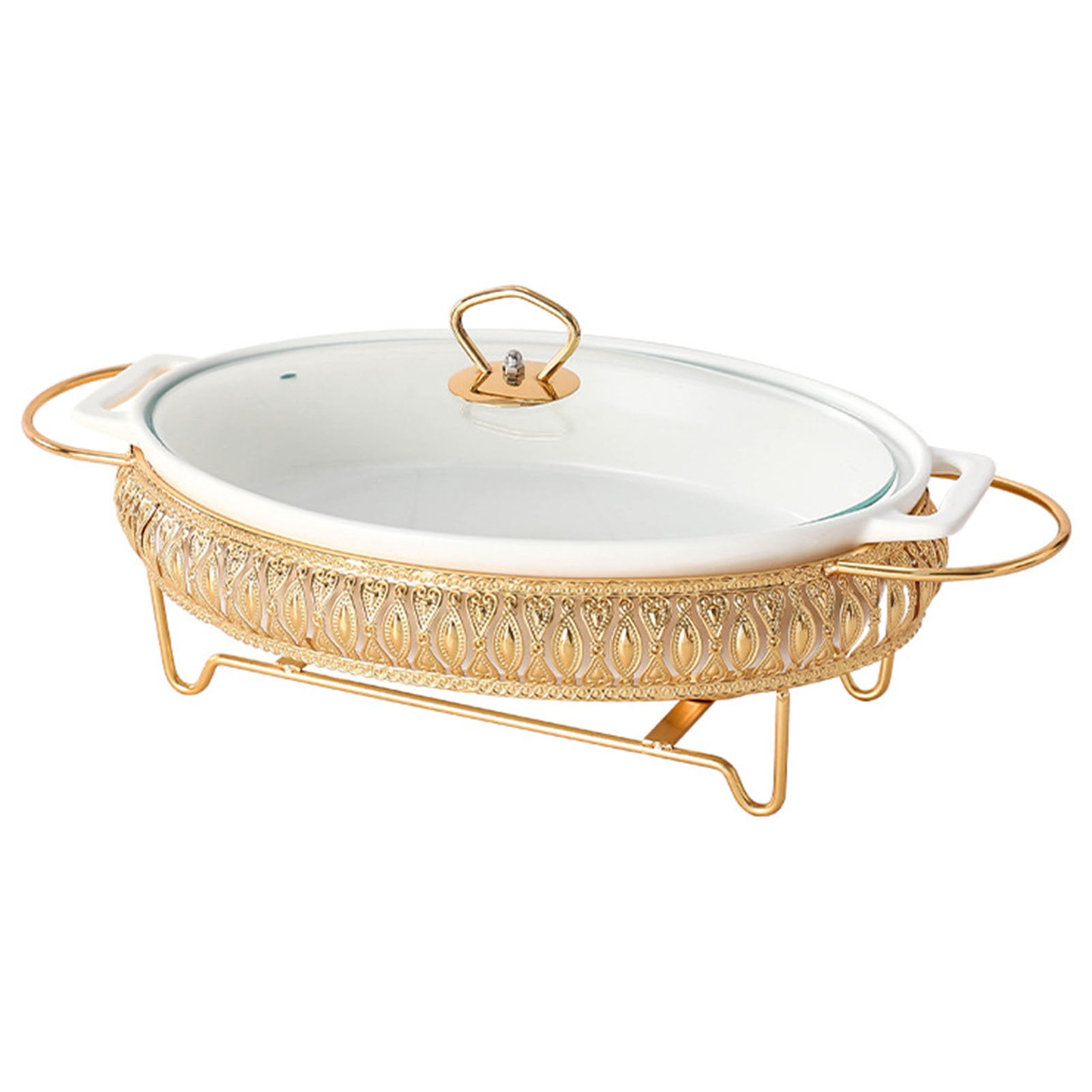Ceramics Chafing Dish Round Dish Buffet Set,Food Pan Water Pan Fuel ...