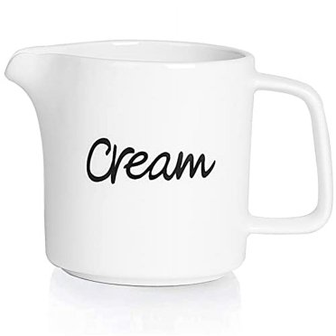 ONTUBE Ceramic Coffee Cream Jug, Milk Creamer Pitcher 12OZ (White ...