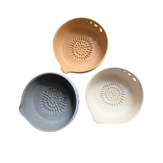 Ceramics Garlic Grater Bowl – Handmade Garlic Grater Plate & Herb ...