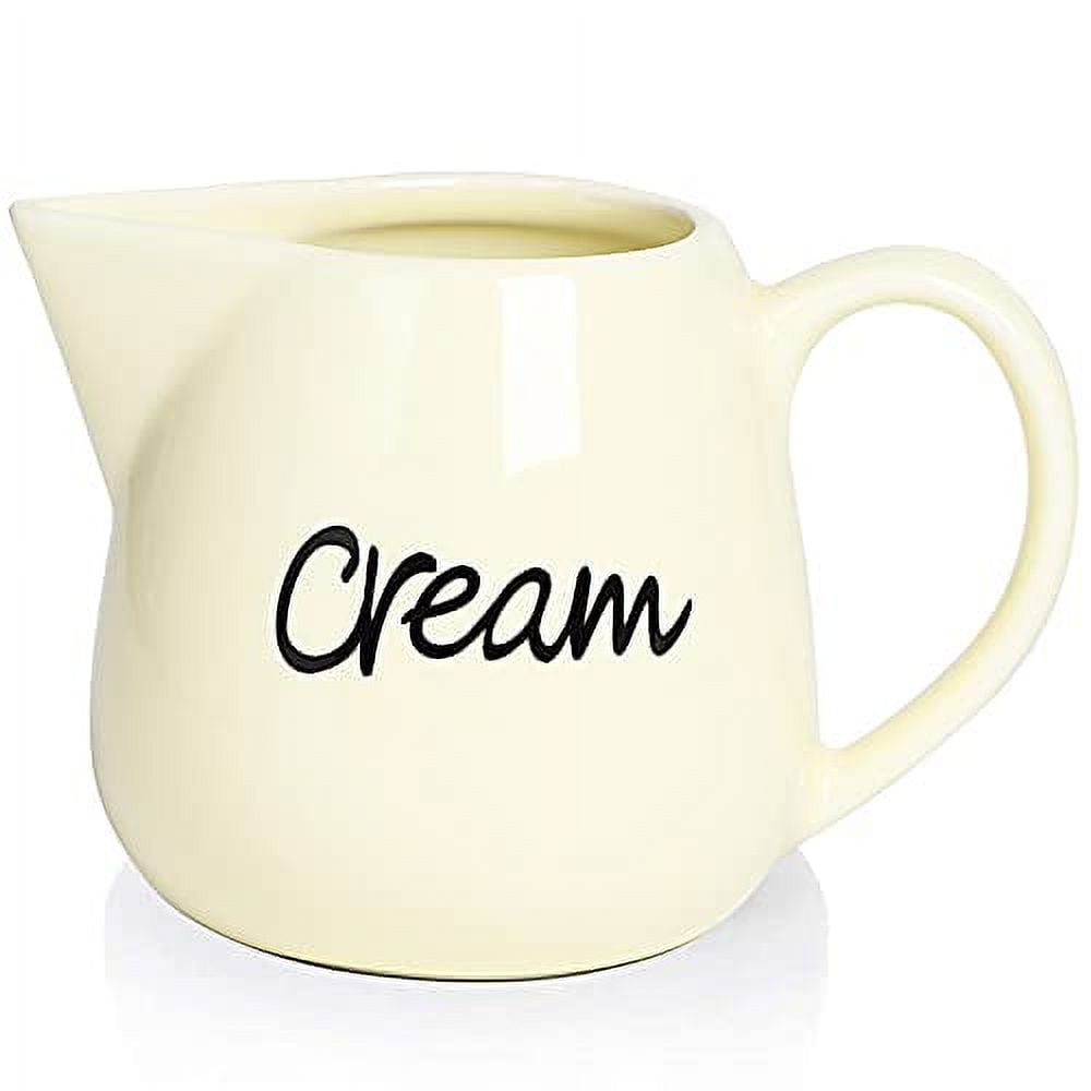 Ceramics Milk Creamer Pitcher 12OZ (Beige) - Walmart.com