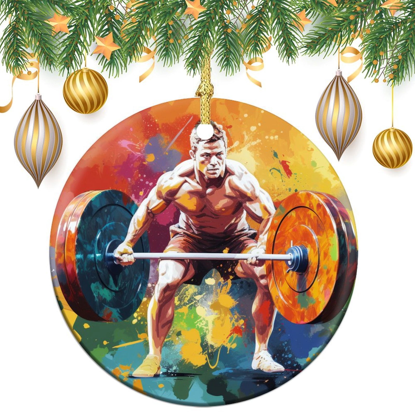 Ceramics Ornaments Body Building Weight Lifting Training 3