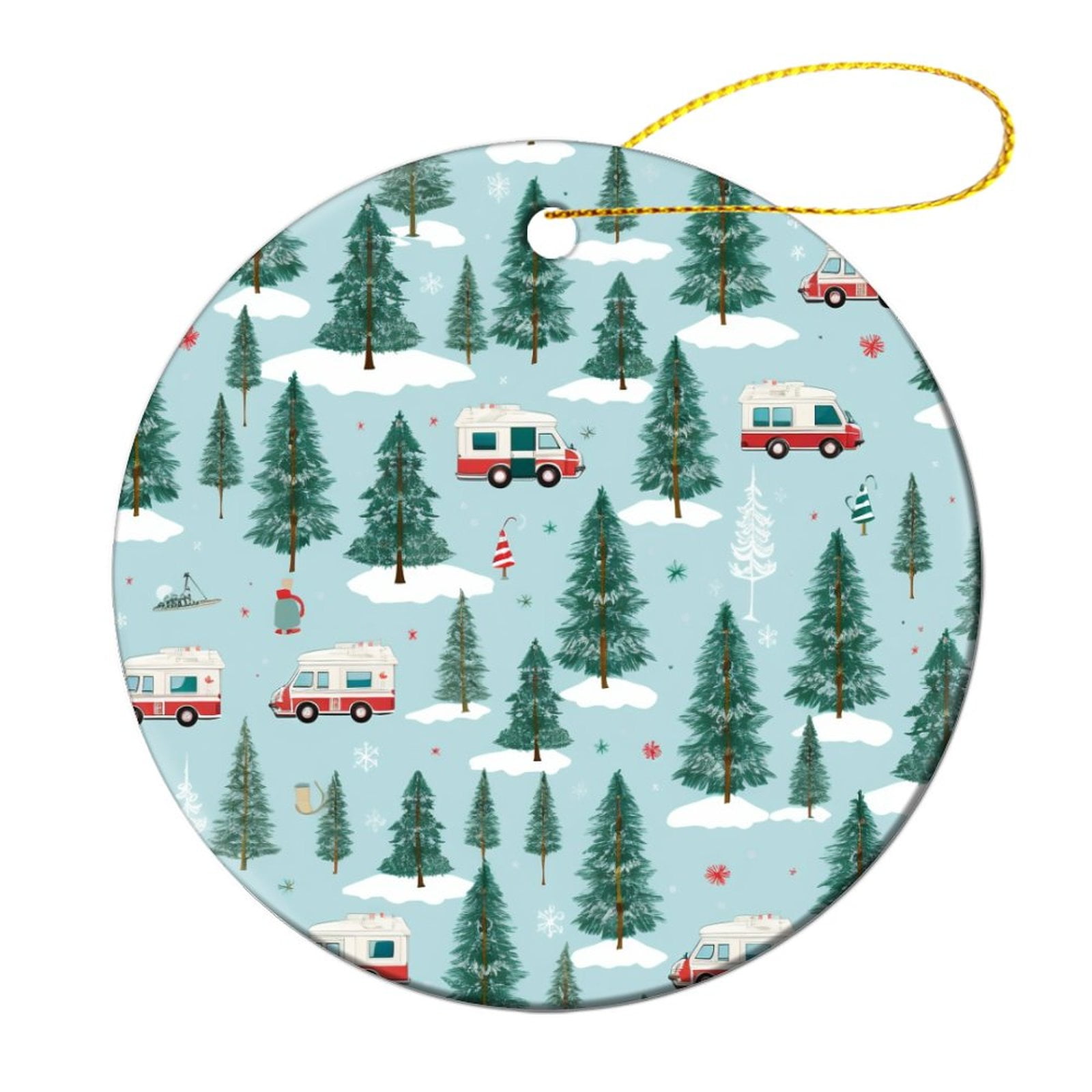 Ceramics Ornaments Cartoon Ambulance Christmas Tree 3" Ceramic ...
