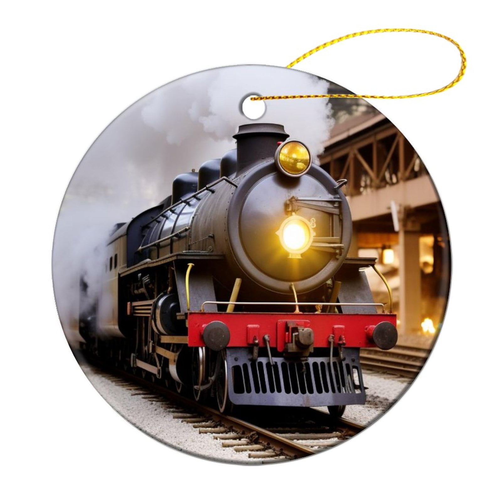 Ceramics Ornaments I Love Trains Christmas Ceramic Ornament Double ...