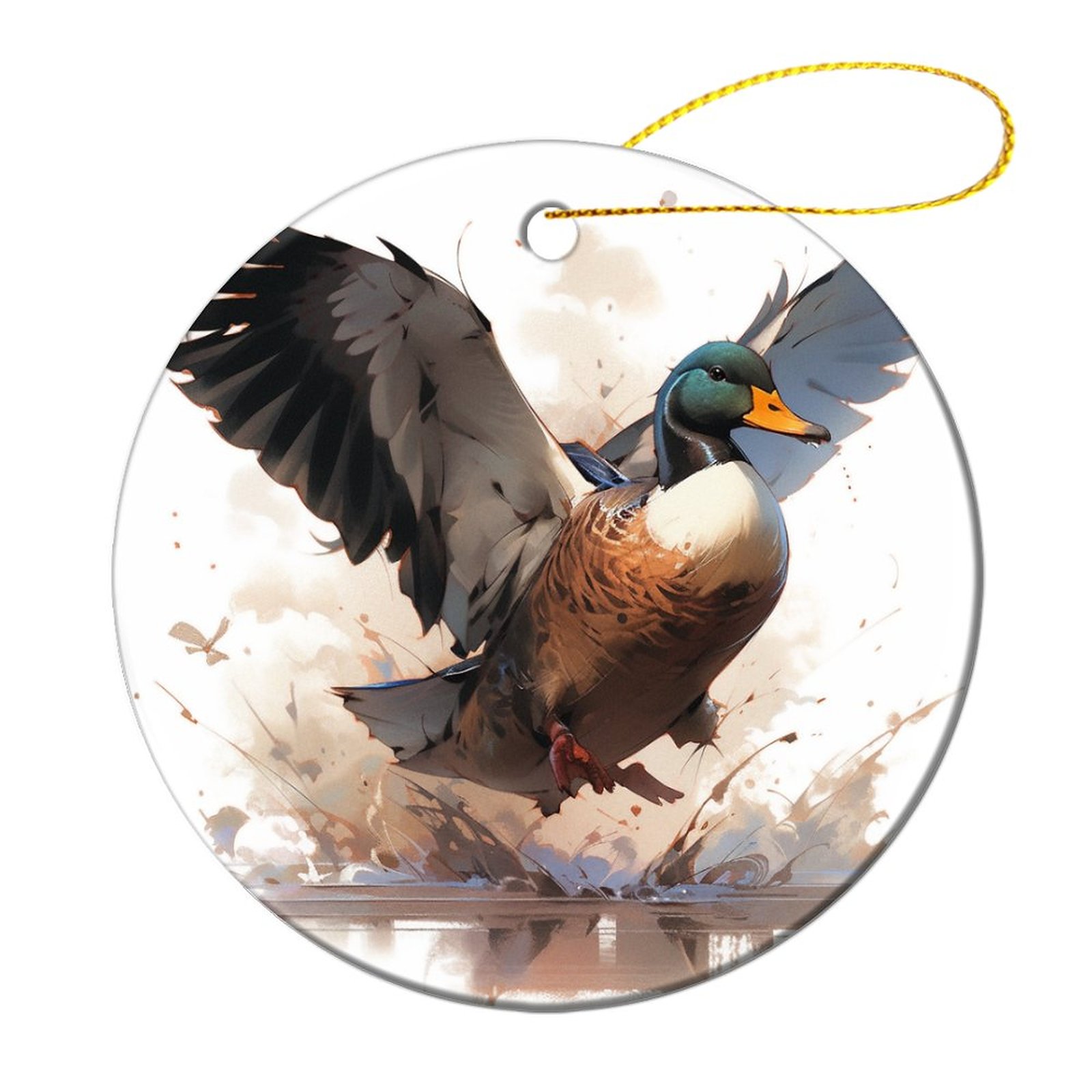 Ceramics Ornaments Mallard Water Hauser Fowl Lake Nature Green Bill ...