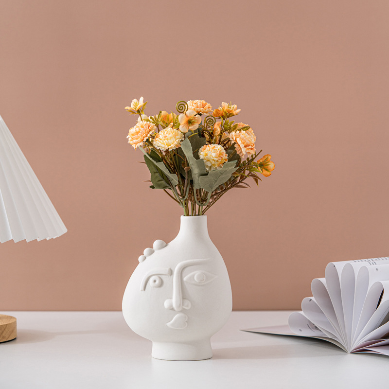 Ceramics Statue Human Flower Vase Chic Bust Planter Indoor Living Room ...