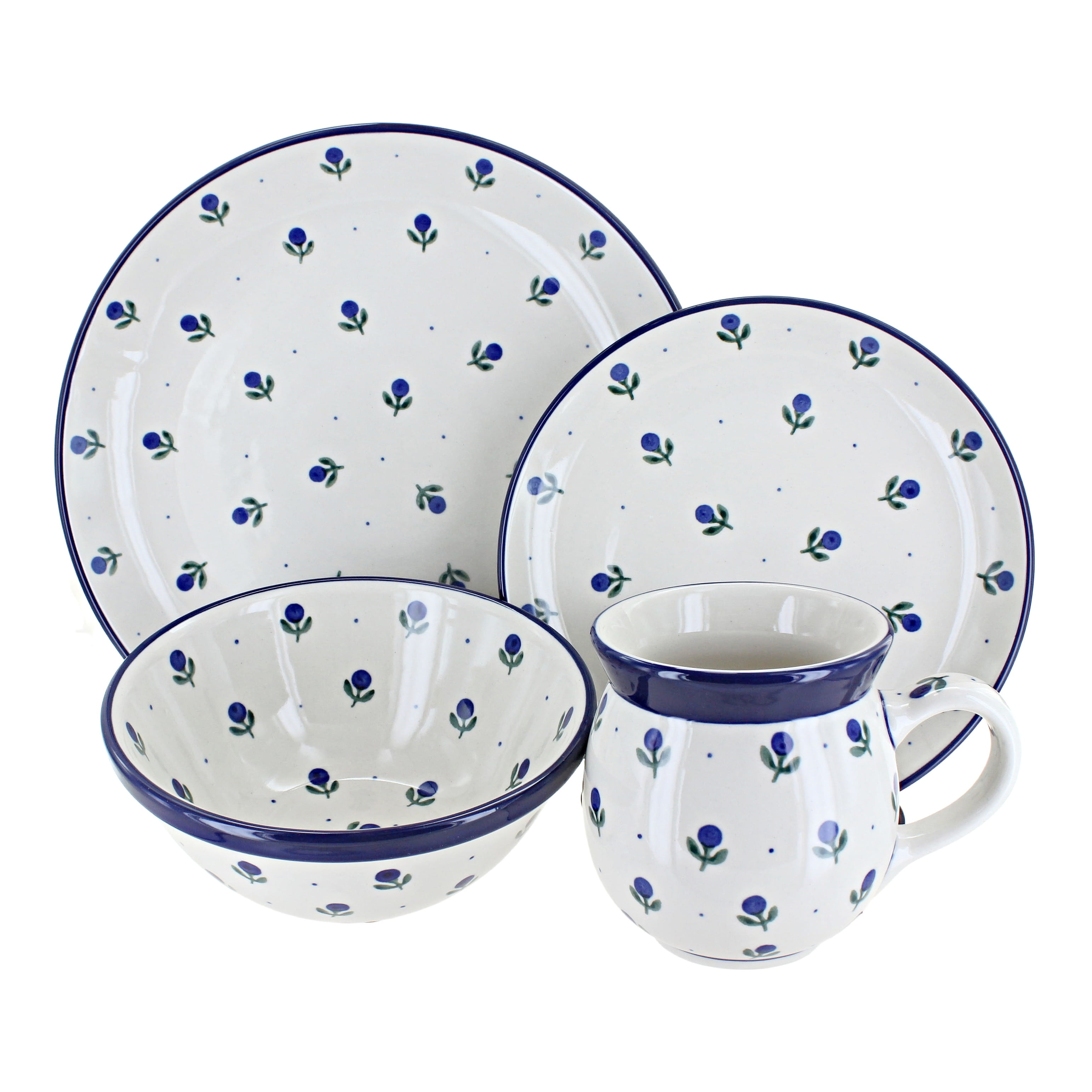 Ceramika Artystyczna Blue Rose Polish Pottery Dinnerware (4 PC ...