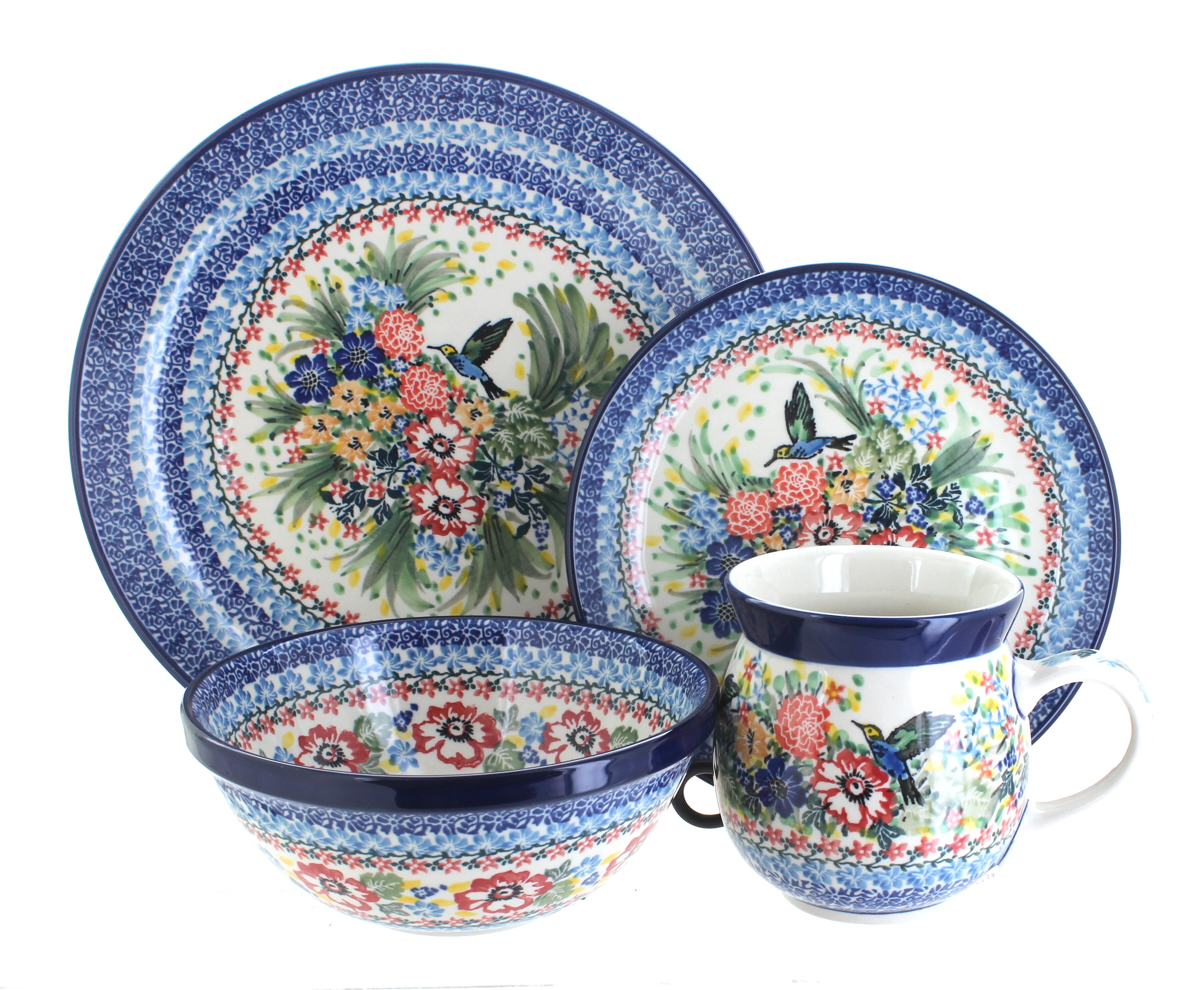 Ceramika Artystyczna Blue Rose Polish Pottery Dinnerware (4 PC ...