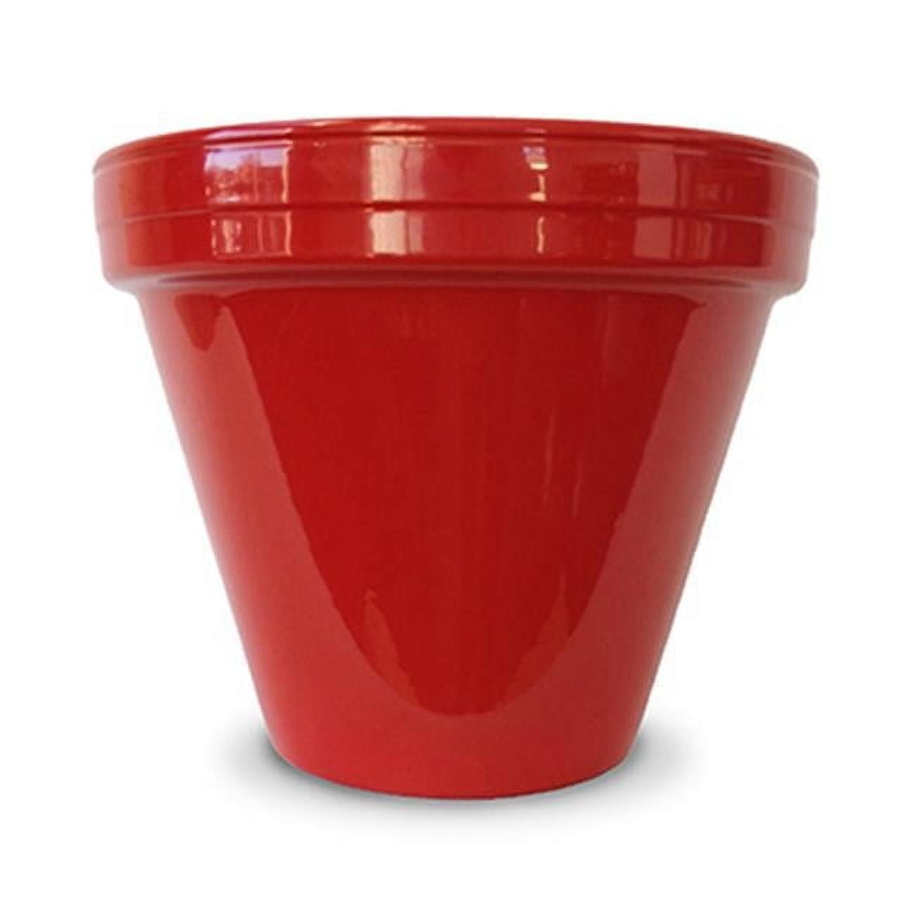 Ceramo 173748 8.5 x 7.5 in. Powder Coated Ceramic Standard Planter, Red ...