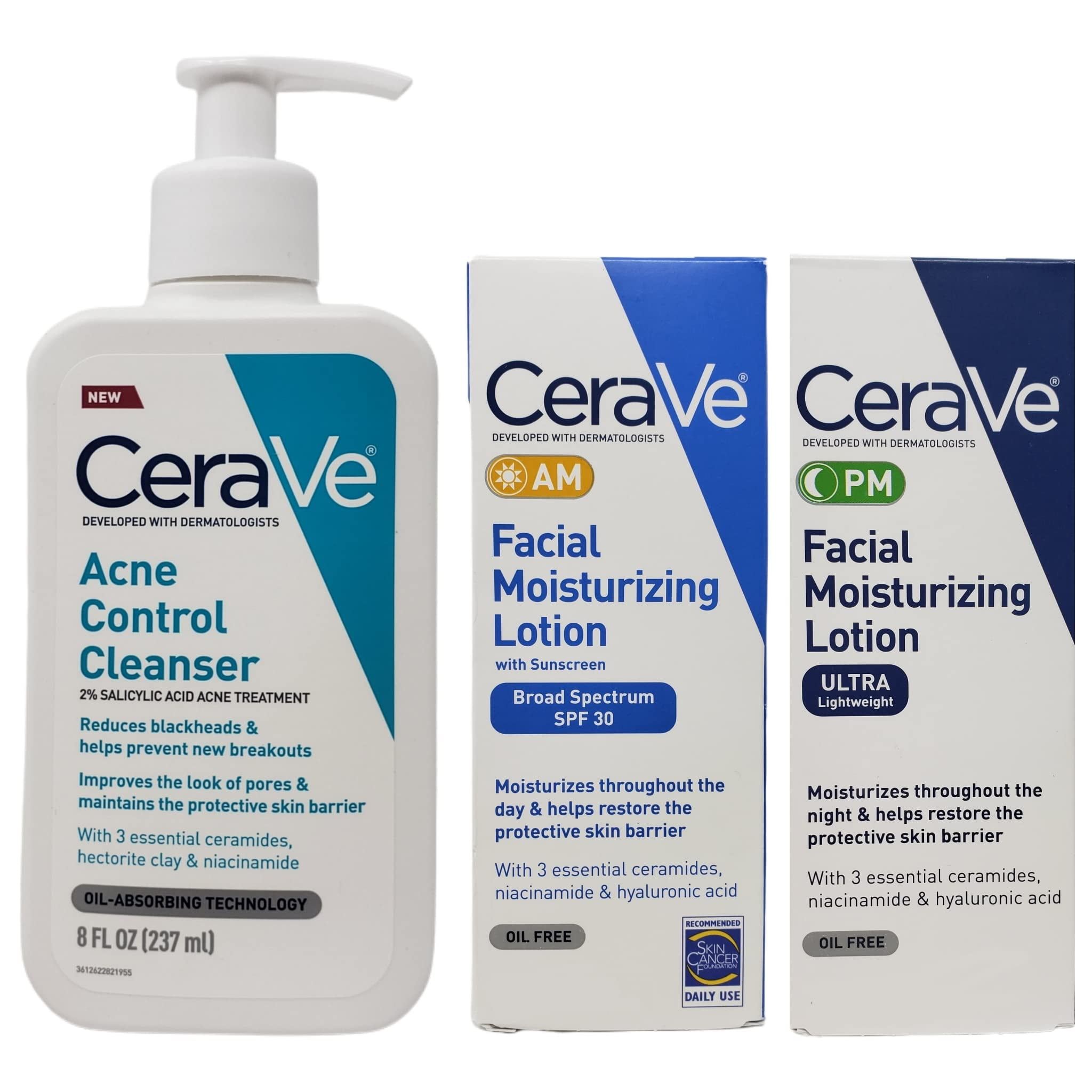 Cerave Daily Skincare Acne Control Bundle Cerave Acne Control Cleanser 8 Oz Am Cerave