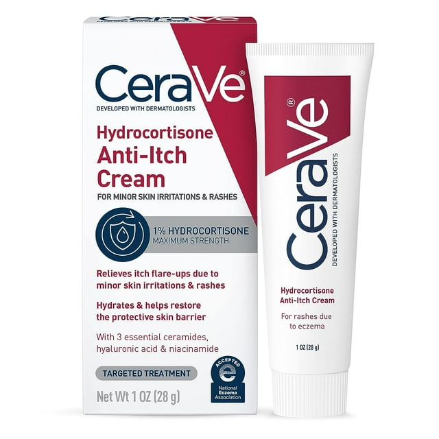 Cerave Hydrocortisone Anti-itch Cream for Rashes Due To Eczema, 1 Oz, 6 ...