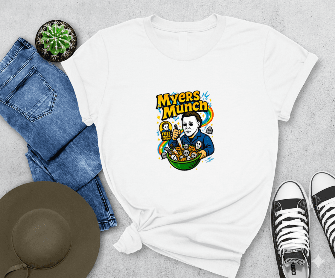 Cereal Art Myers Munch Horror Parody Retro Cartoon Funny Unisex T-Shirt ...