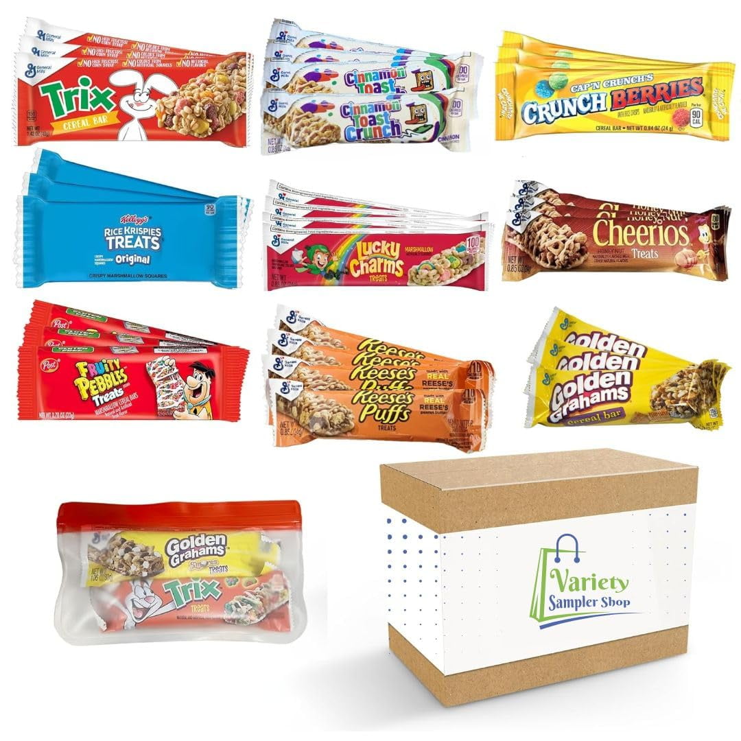 Cereal Bars Variety Pack DHF10 Breakfast Food Snack Box 30 Individually ...
