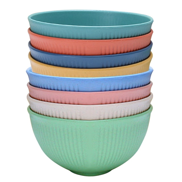 Microwave Safe, Unbreakable 8 Piece Cereal Bowls Set, Wheat Straw Bowls for Soup, Salad and more ...
