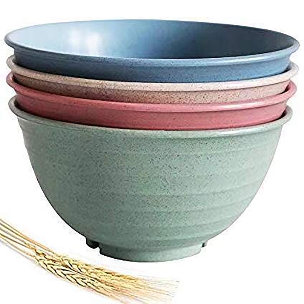 Cereal Bowls Unbreakable 24 OZ, Plastic Bowls Reusable Light Weight ...